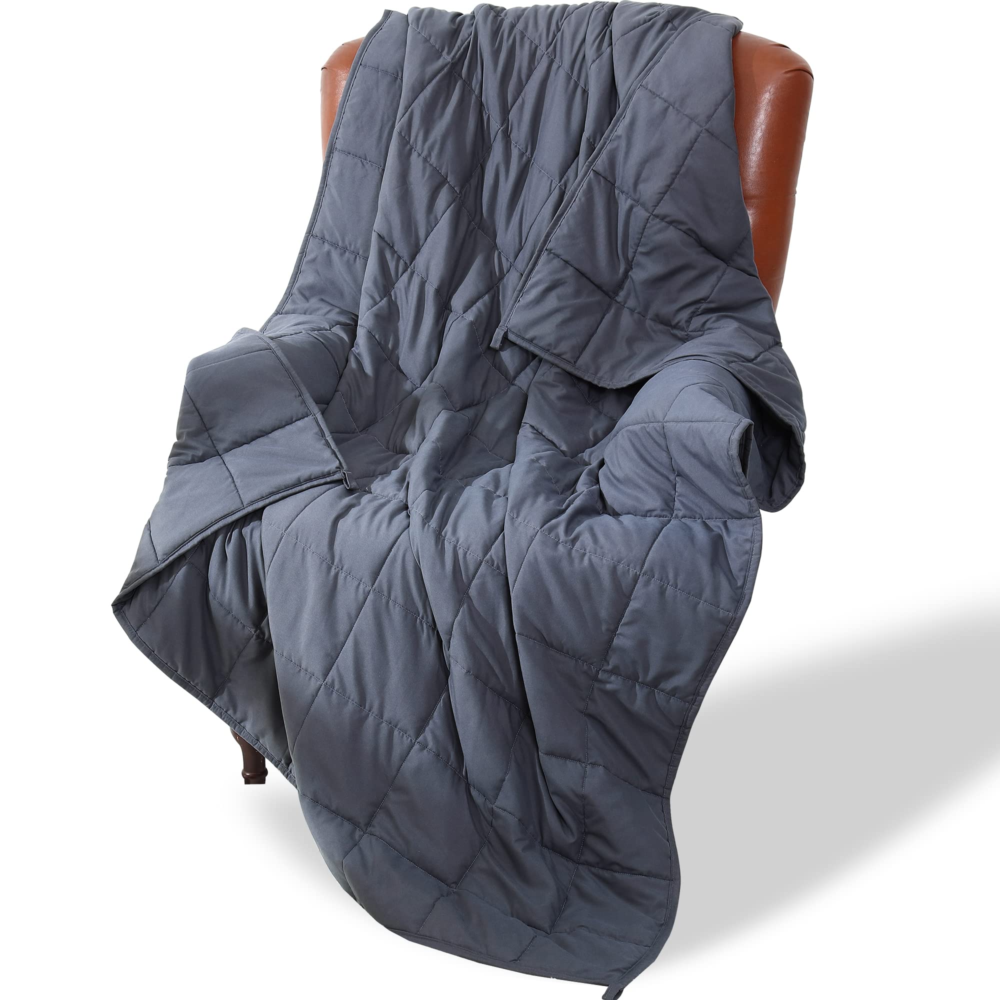 Alomidds Weighted Blanket, Weighted Blankets, Cooling Breathable Soft Heavy Blanket Microfiber Material with Glass Beads (36"x48",5lbs Grey)