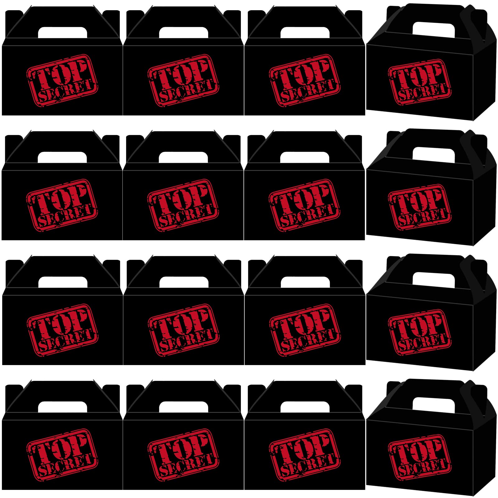 Nuwontun Party Favors Boxs, 16 Count (Pack of 1), Top Secret Stamp Design, Murder Mystery Theme, Reusable, Environmental Friendly, Perfect for Birthday, Baby Shower, Wedding