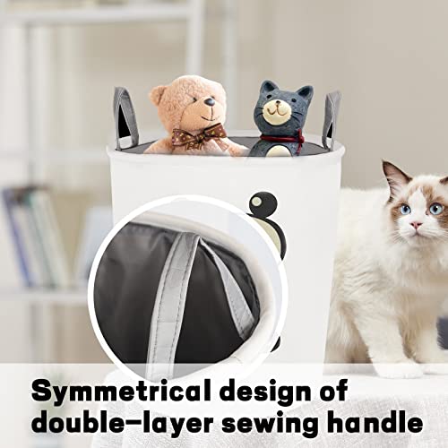Cpzzkq Waterproof Laundry Baskets 2 pack, Collapsible Laundry Hamper with Carry Handles and Drawstring,Dirty Clother Toys Storage Box Linen and Cotton Fabric Washable Girl Bedroom(lions)
