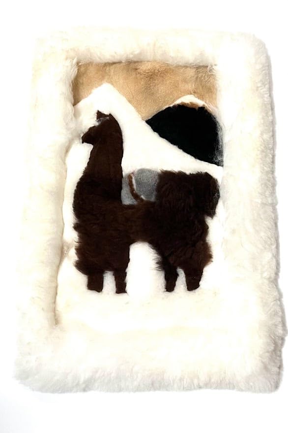 Alpaca Fur Rug Llama Designs from Peru, Artisanal Alpaca Fur Inspired Peru's Rich Culture
