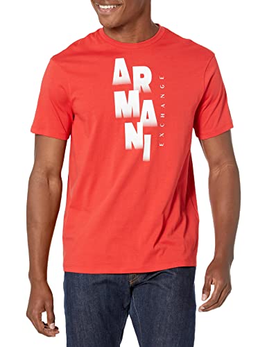 A | X ARMANI EXCHANGE Men's Fading Armani Logo Tee, Molten Lava, Large