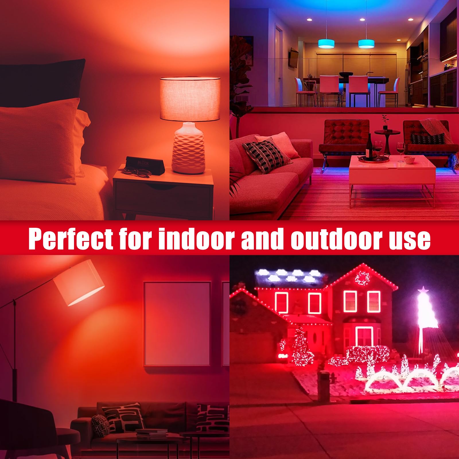 Bestview LED Flame Effect Light Bulbs,4 Modes Smart E26/E27 Base Flickering Fire Light Bulbs with for Halloween, Christmas, Party, Porch, Indoor&Outdoor Home Decoration Lighting (Green &Red)