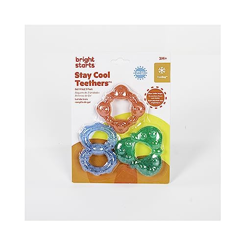 Bright Starts Gel-Filled 3 Pack - BPA Free - Chillable Teething Toy, Ages 3 months +