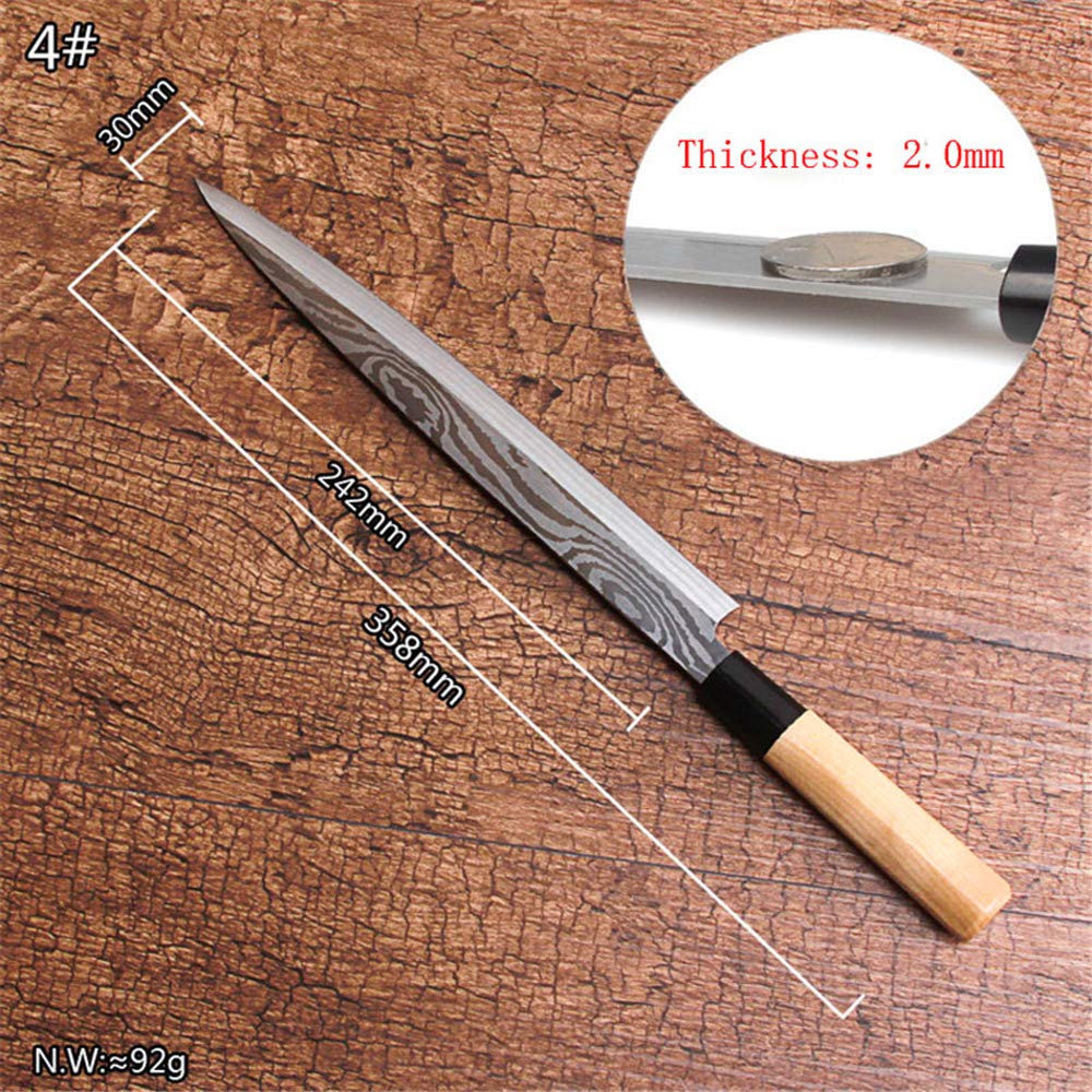 LIUZHANGYU 5Cr15Mov Stainless Steel Yanagi Sushi Sashimi Japanese Knife, 9.5'' (240mm), Wood Handle