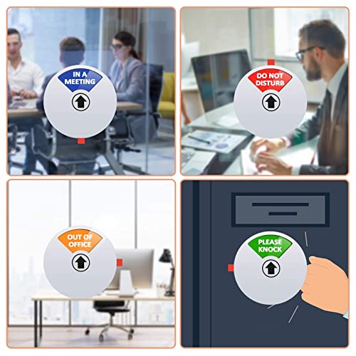 Privacy Sign,Do Not Disturb/Please Knock/Out of Office/in a Meeting Sign,Office Door Sign That Lets Others Know Whether You're Available Or Not(5inch,Silver)