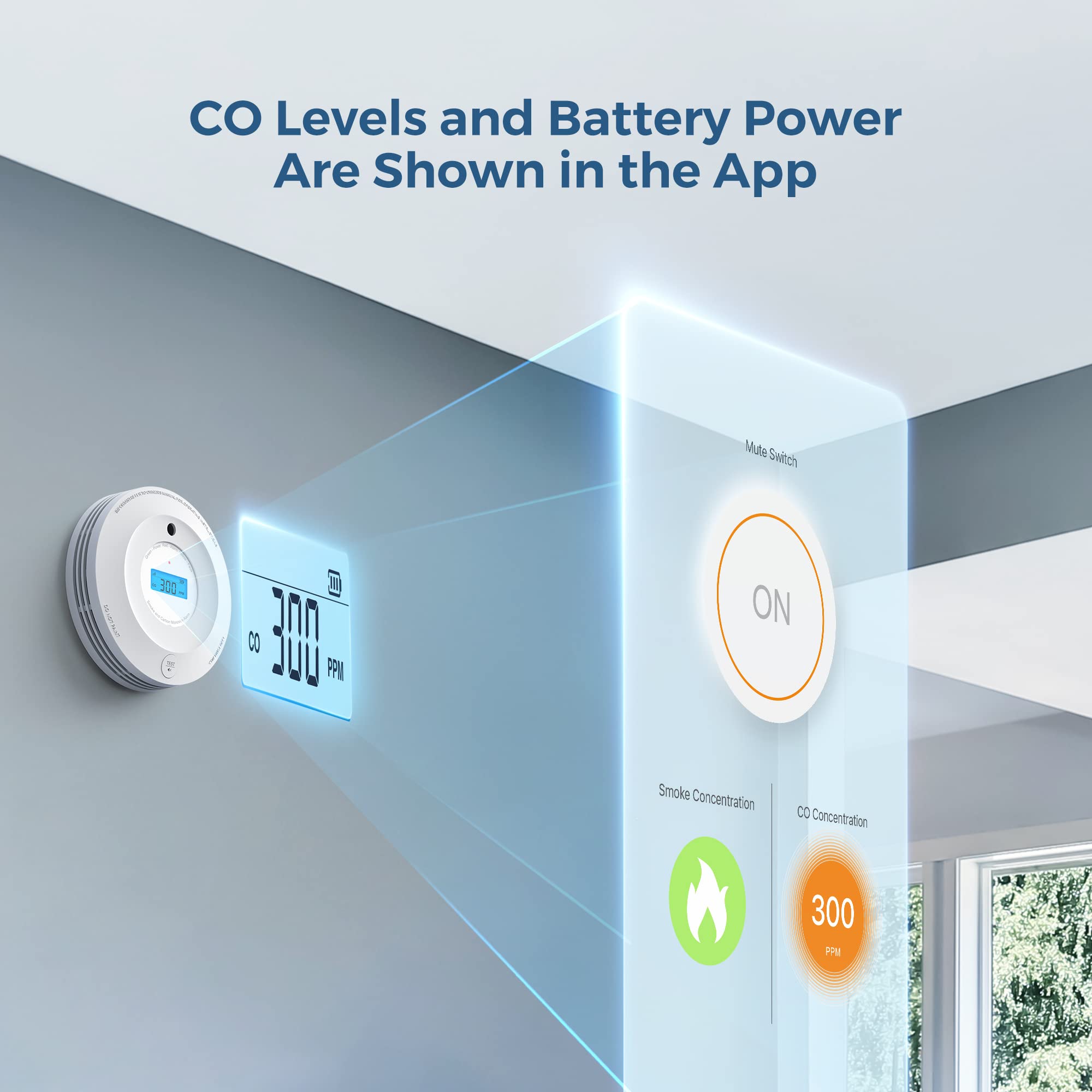 AEGISLINK Wi-Fi Combination Smoke and Carbon Monoxide Detector Compatible with TuyaSmart & Smart Life App, SC-WF240, 3 Pack