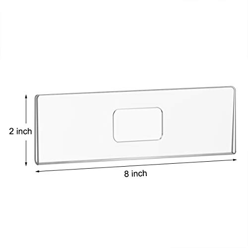 NIUBEE 12 Pack Acrylic Wall Name Plate Holder 2x8 Inch,Clear Plastic Sign Holder Horizontal with Double Sided Tape,Door Name Plates Set Small License Plates Frame for Office Home Classroom Teacher