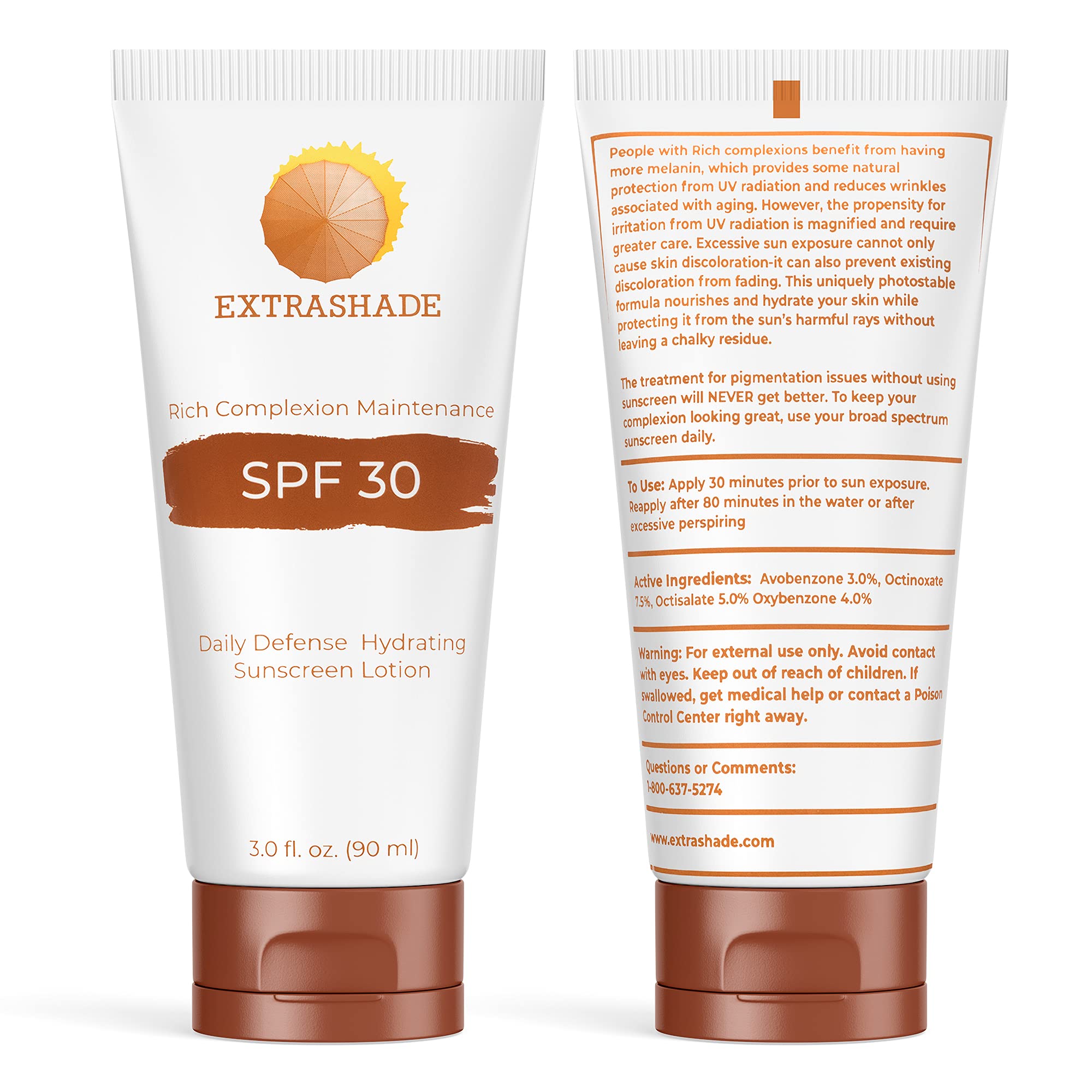 EXTRASHADE Premium Hydro Boost Black People Sunscreen for Melanin Rich, Dark, and Black skin, No White Cast, Non Greasy, Oil Free, Broad Spectrum UVA/UVB SPF 30, Daily Sun Protection (3 FL Oz)