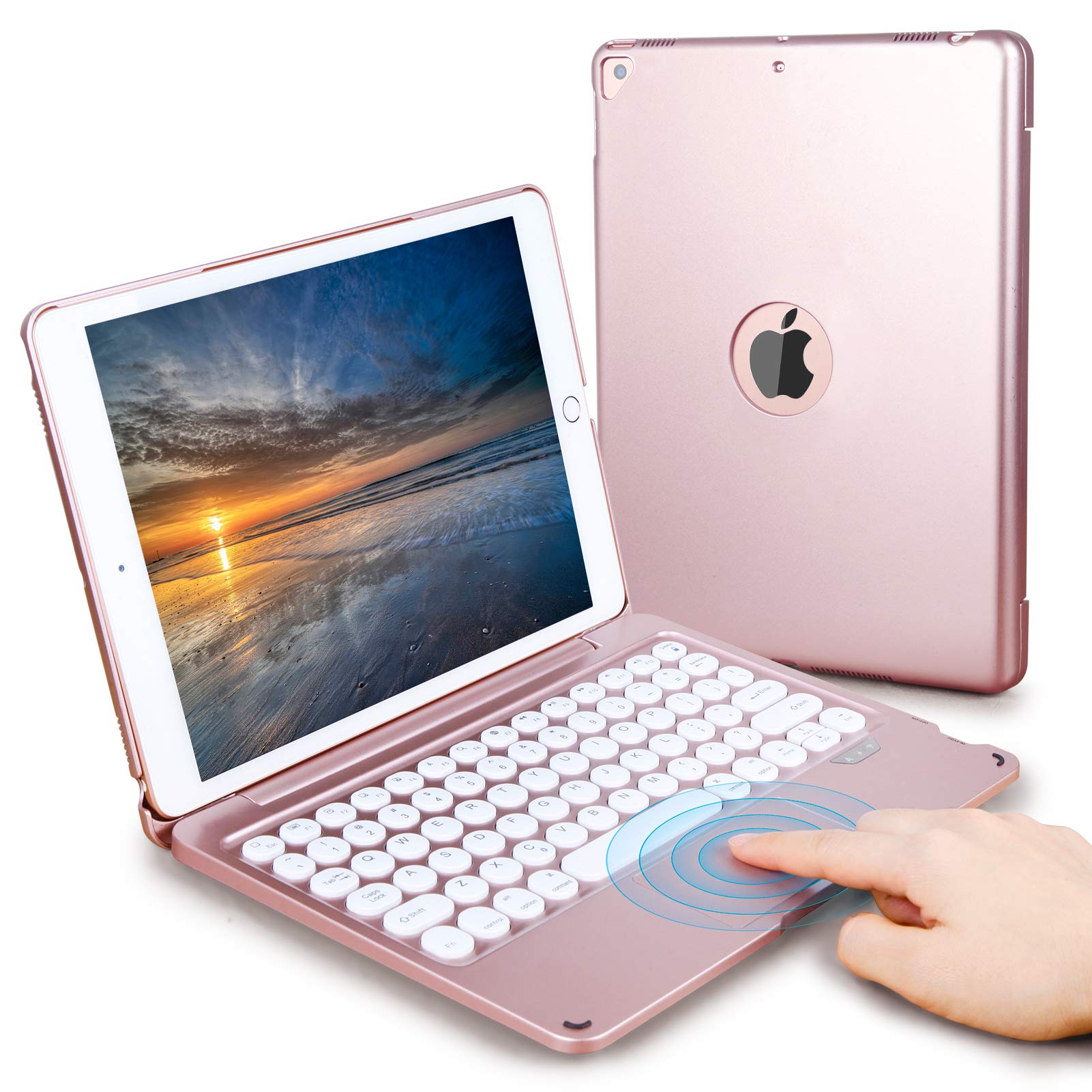 LAVO-TECH Bluetooth Keyboard Case with Touchpad for iPad 9th 8th 7th Gen, iPad Air 3rd, iPad Pro 10.5", Wireless Smart Keyboard Case Auto Sleep/Wake Function 360° Full Protection Cover