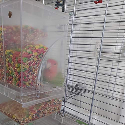 No-Mess Bird Feeder, Automatic Feeder for Parakeet Canary Cockatiel Finch