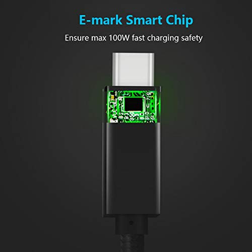 USB C Video Cable Right Angle 10ft, 4K UHD with Audio Support 100W PD Fast Charge and Data Syncing at Gen2 10Gbps High Speed Compatible for USB C iPad Pro, MacBook Pro, iMac, Surface Pro and More