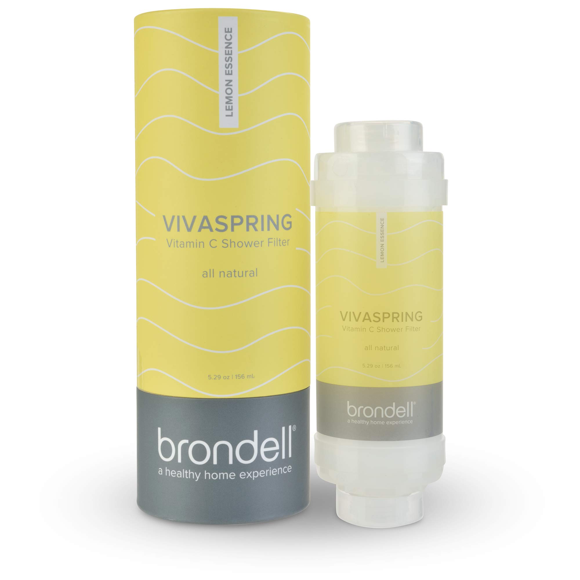 Brondell VivaSpring Vitamin C Shower Filter, Rose Water Essence Scent – Filters Contaminants like Free Chlorine, Easy Installation, Filtered Shower Water for Healthier Skin & Hair