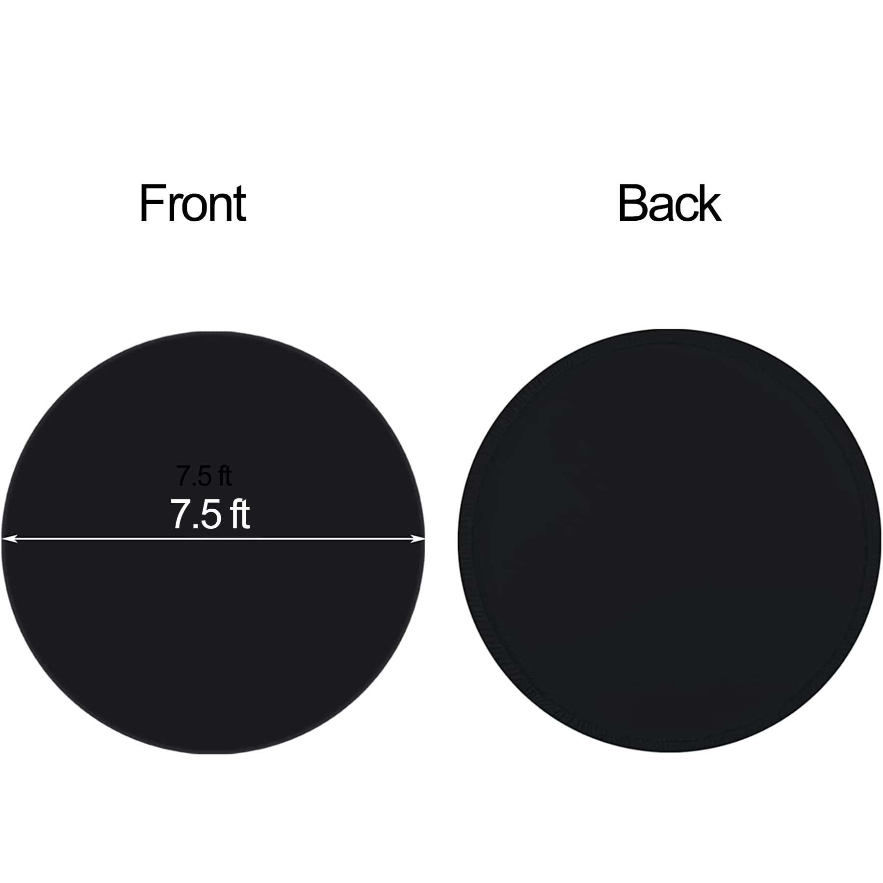 7.5ft Black Round Backdrop Cover Arch Circle Background Cover for Graduation Birthday Party Wedding Decorations