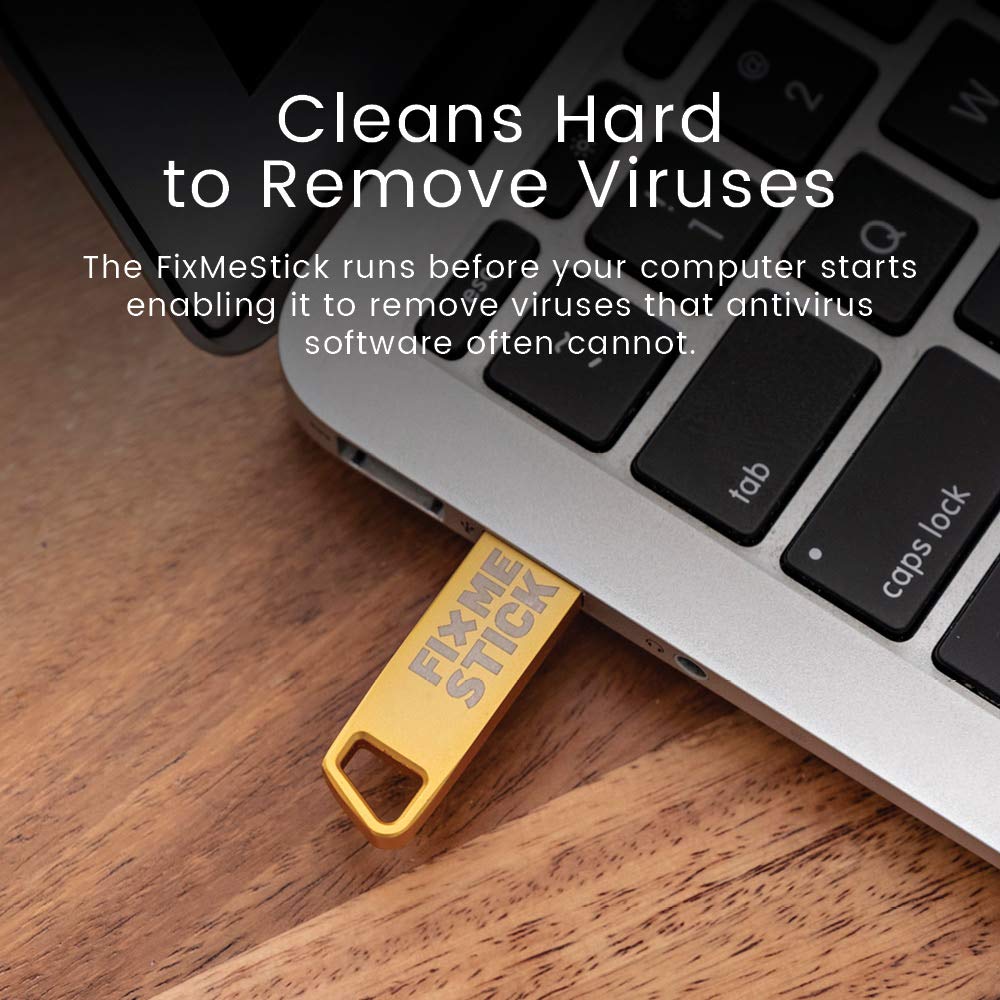 FixMeStick Gold Computer Virus Removal Stick for Windows PCs - Unlimited Use on Up to 5 Laptops or Desktops for 2 Years - Works with Your Antivirus