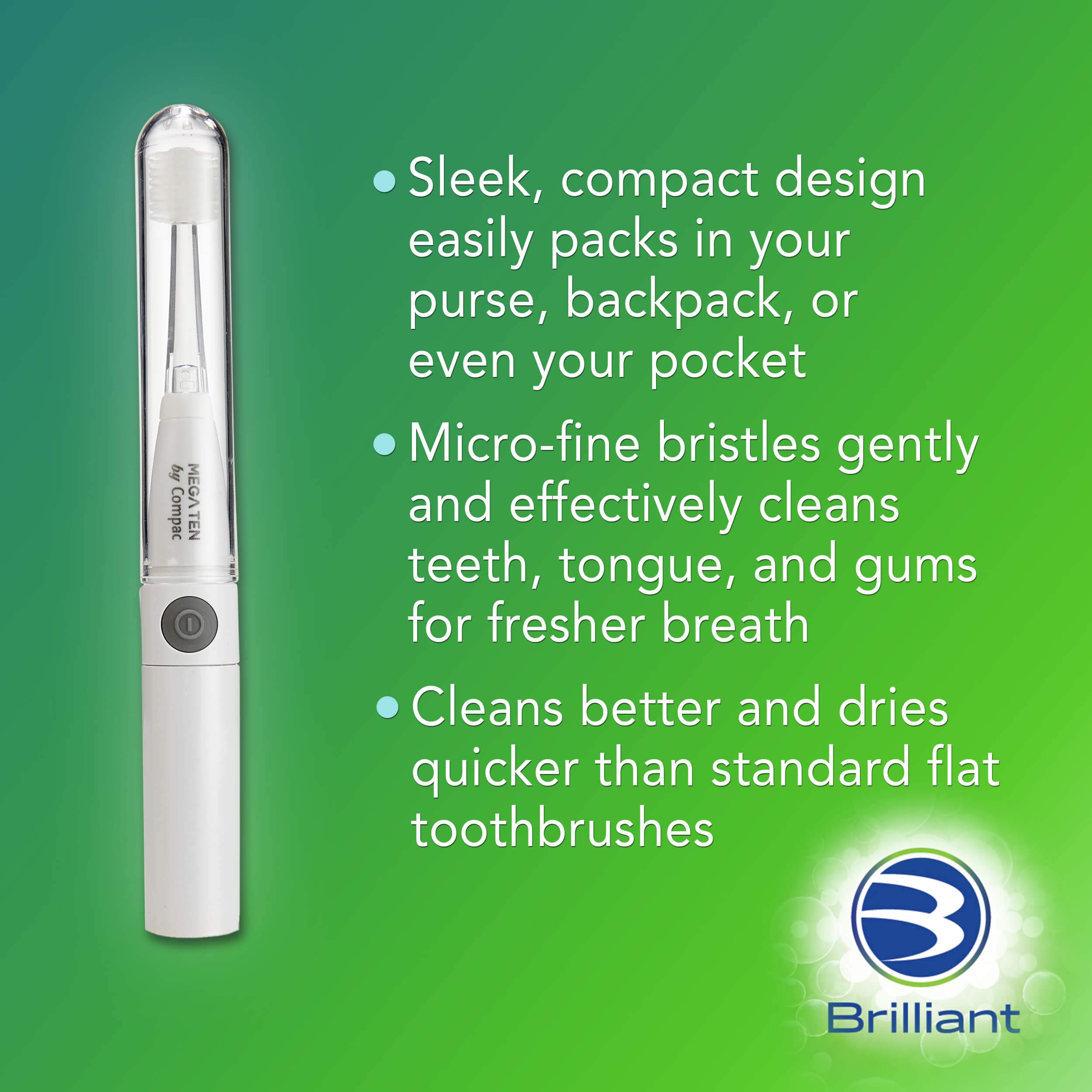 Brilliant Lumi Travel Sonic Toothbrush Replacement Heads - Round Brush Head with Micro Bristles, 2 Heads