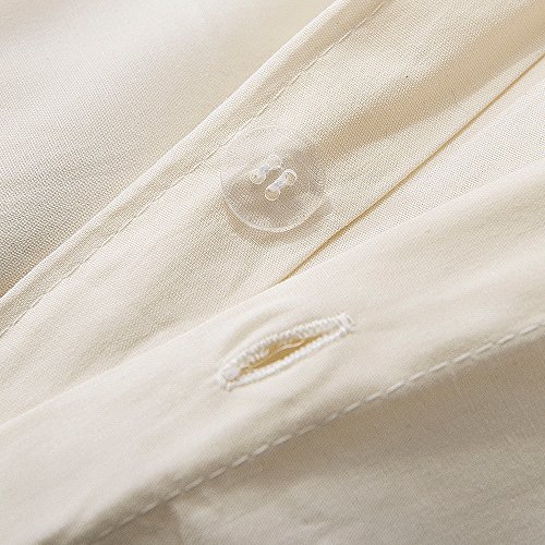 Merryfeel Cotton Duvet Cover Set,100% Cotton Embroidery with lace Duvet Cover Set- Cream- Full/Queen