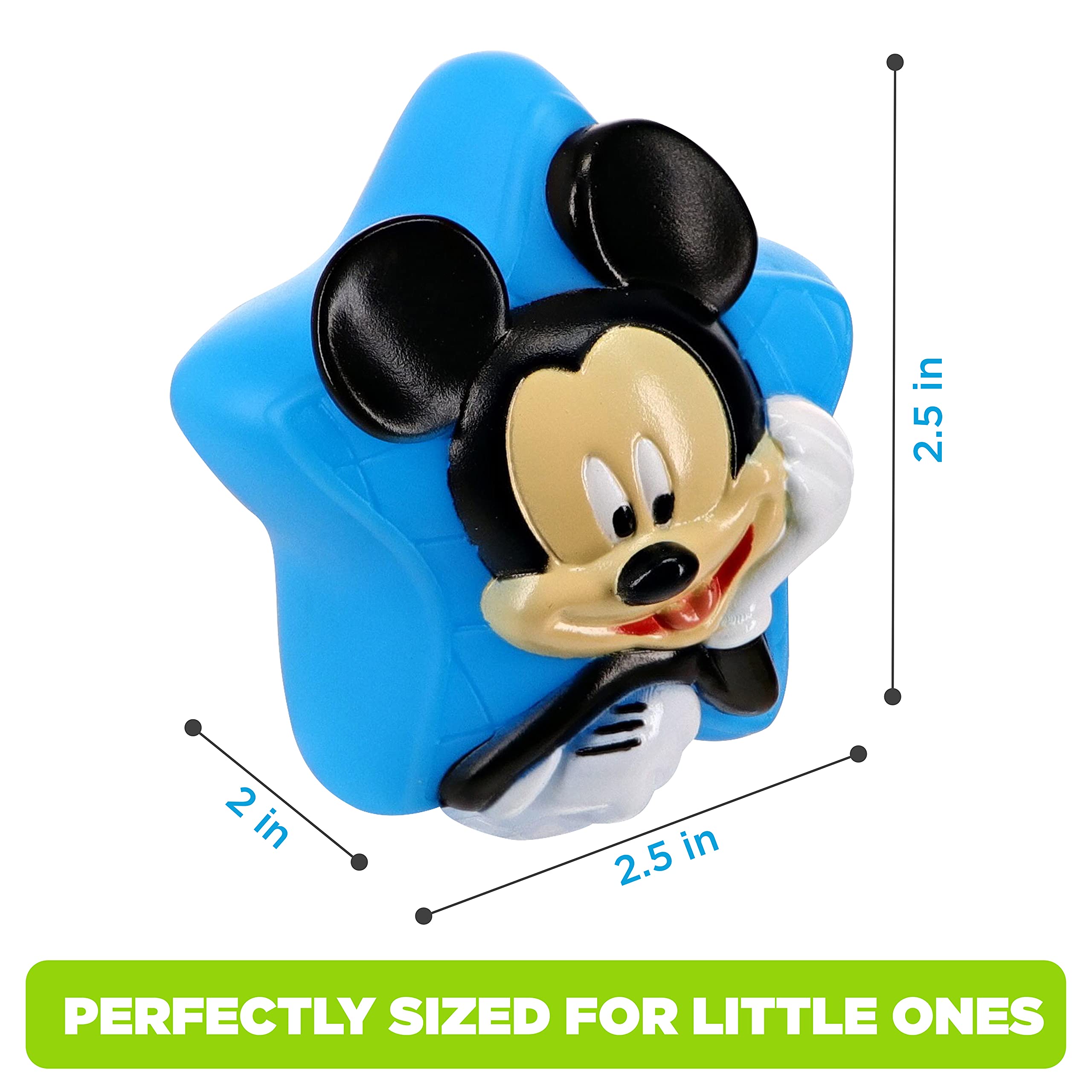 Disney Mickey and Minnie Squirt Toy Set for Childrens' Bath Time Fun, Blue/Pink, 4 Piece