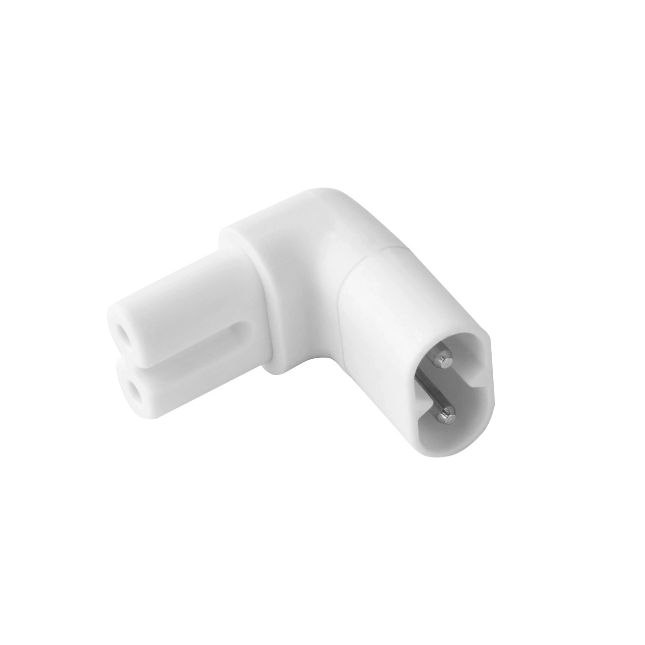 LBSC Figure 8 IEC 320 C7 to C8 90 Degree Up Down Angled Right Angle AC Adapter Extension, White