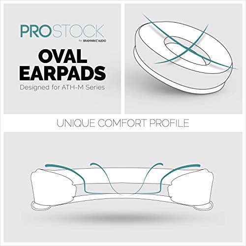 ProStock Hybrid - Custom Upgraded ATH M50X Replacement Ear Pads, Improved Comfort, No Change in Sound, Crafted Earpads Desgined for ATH M50X, M50BTX, M40X Headphones