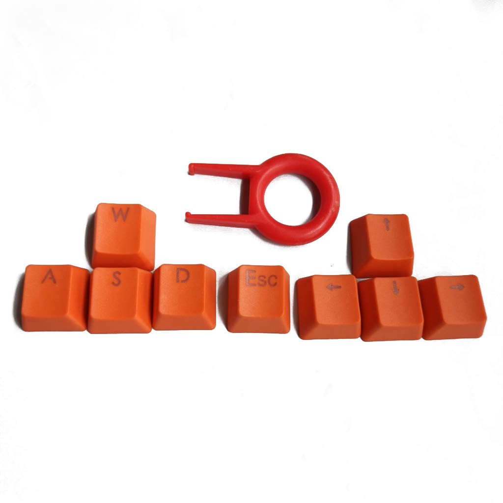 sara-u 9 Keys PBT Backlit Keycaps WASD/ESC/Direction Cherry MX Keycaps With Key Cap Puller For MX Switches Backlit Mechanical Gaming Keyboard, one, Red