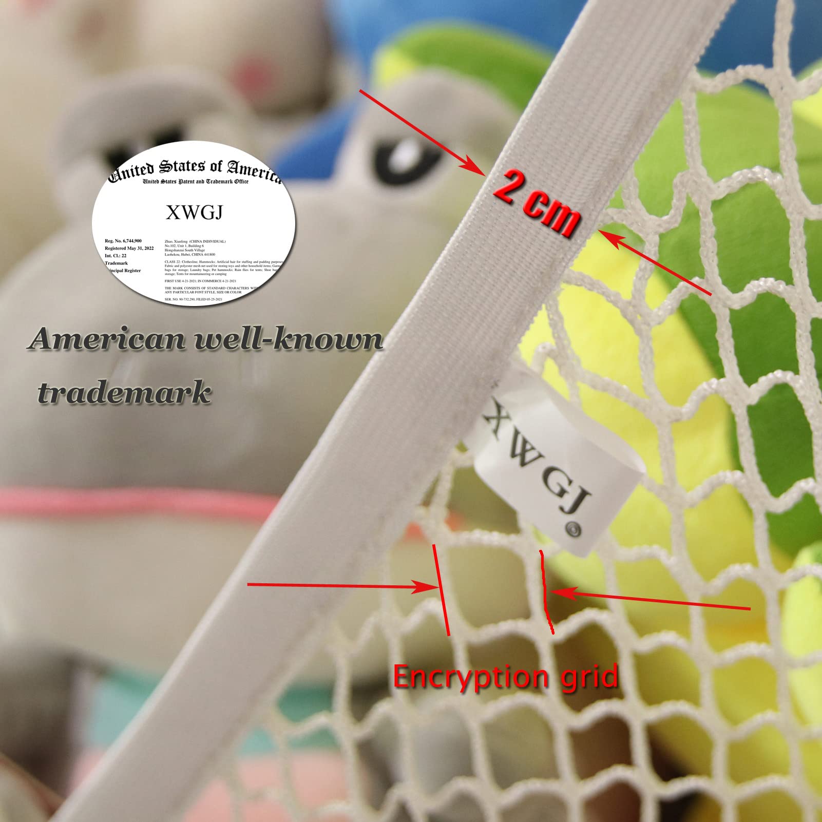 Stuffed Animal Net Or Hammock, Teddy Bear Holder Nets,White Toy Hammock for Stuffed Animals Storage, 2 Pack - XWGJ