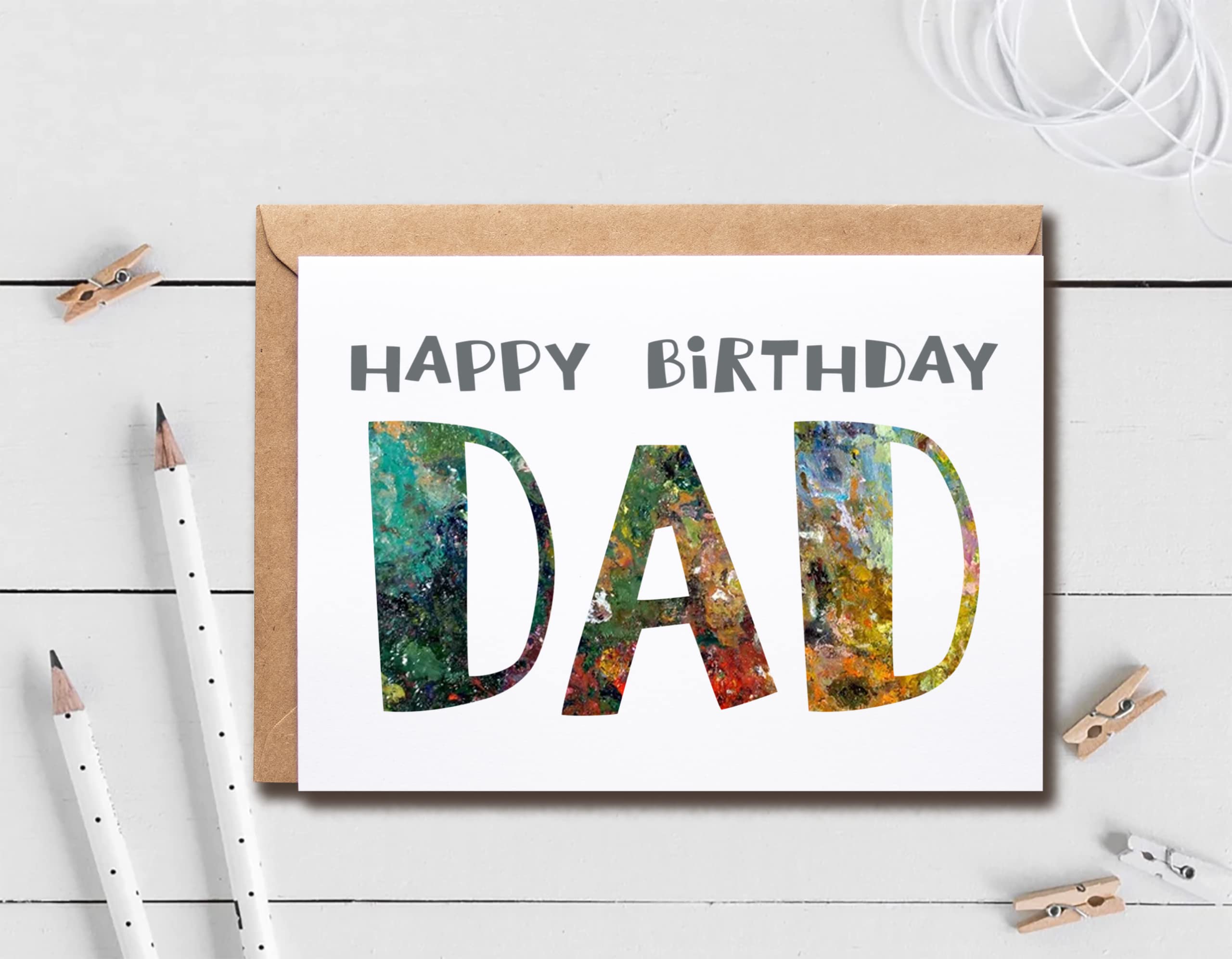 Happy Birthday Dad - Dad Birthday Card - Dad Card - Card For Dad Modern - Dad Birthday Card - Card For Dad