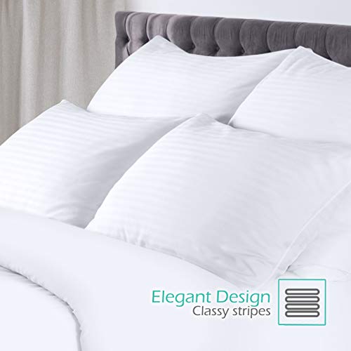 Nestl Bed Pillows for Sleeping - Down Alternative Sleep Pillows Standard Size Set of 2-100% Cotton Pillow with Polyester Fiber Filling - Soft and Fluffy Pillow 20 x 26 Inches