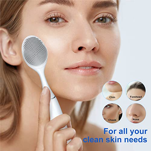 SANTALA UltraSonic Electric Toothbrush with 6 Brush Heads and 1 Cleansing Brush, Waterproof Safe Power Toothbrush,5 Modes,One Charge for 100 Days,48000 VPM Motor (White)