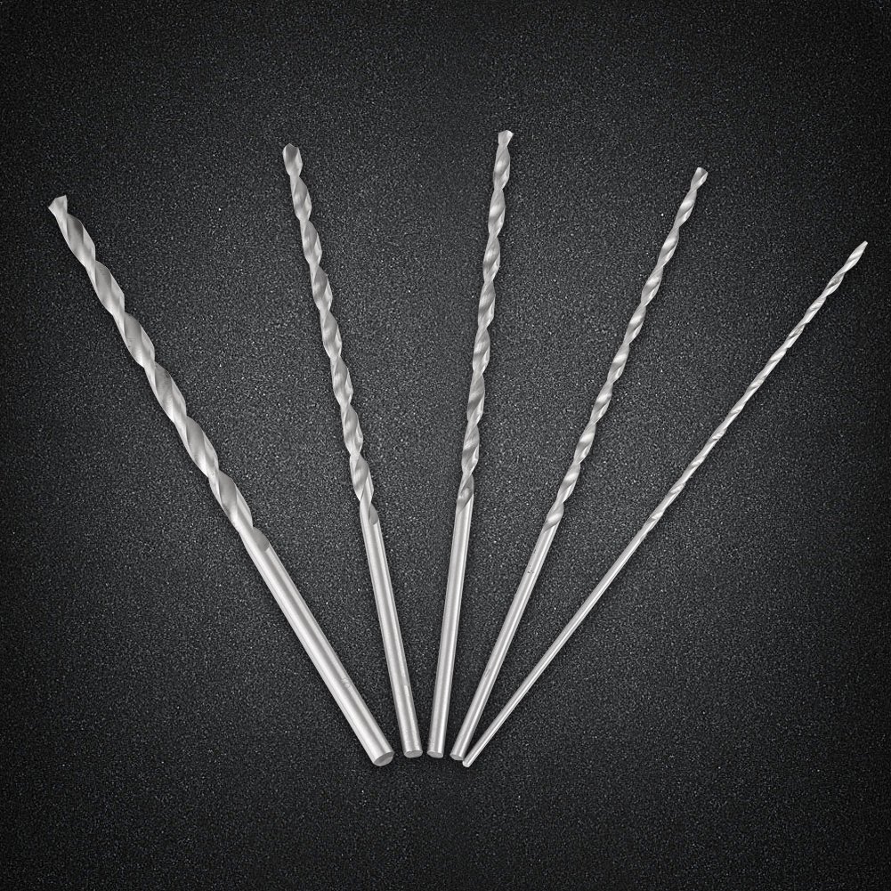 Twist Drill Bit, 2-5mm Extra Long High-Speed Steel Straight Shank Professional Twist Drill Bit Mini Micro Drill Perfect Use Tool for Wood Steel Wood Plastic Aluminum Alloy