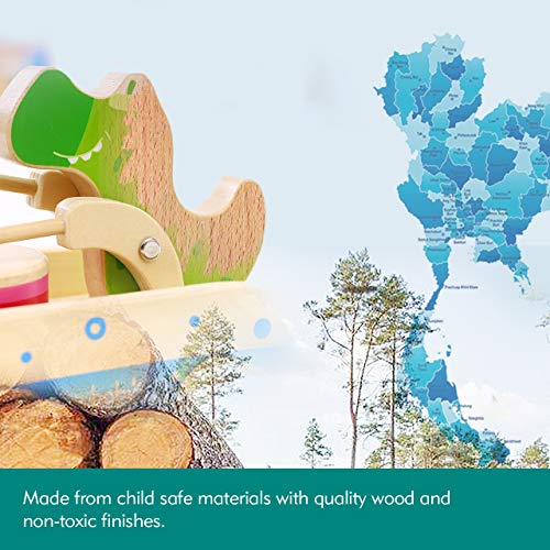 Baby Gift Wooden Toddler Pull Toy, Crocodile Drum Tapping Children's Toy, Baby dragging and Learning to Walk, Rope Traction Rope Crawling for Toddlers Ages 1+