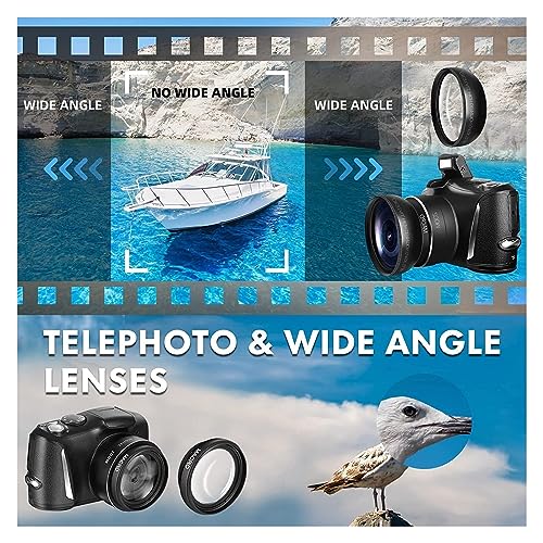 4K Digital Camera Ultra 48MP Camera Camera with Wide Angle Lens 16X Digital Zoom 3.0 Inch Screen Camera (Size : No Card, Color : 2)