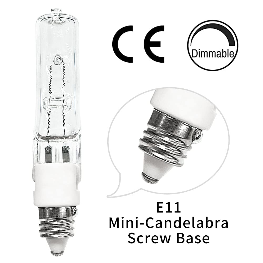4vwin JDE11 T4 Halogen Bulb 120V 75W Dimmable Warm White 1050lm 2800K Clear for Chandeliers, Ceiling Fan, Table Lamps, Cabinet Lighting (4, 75W 120V)