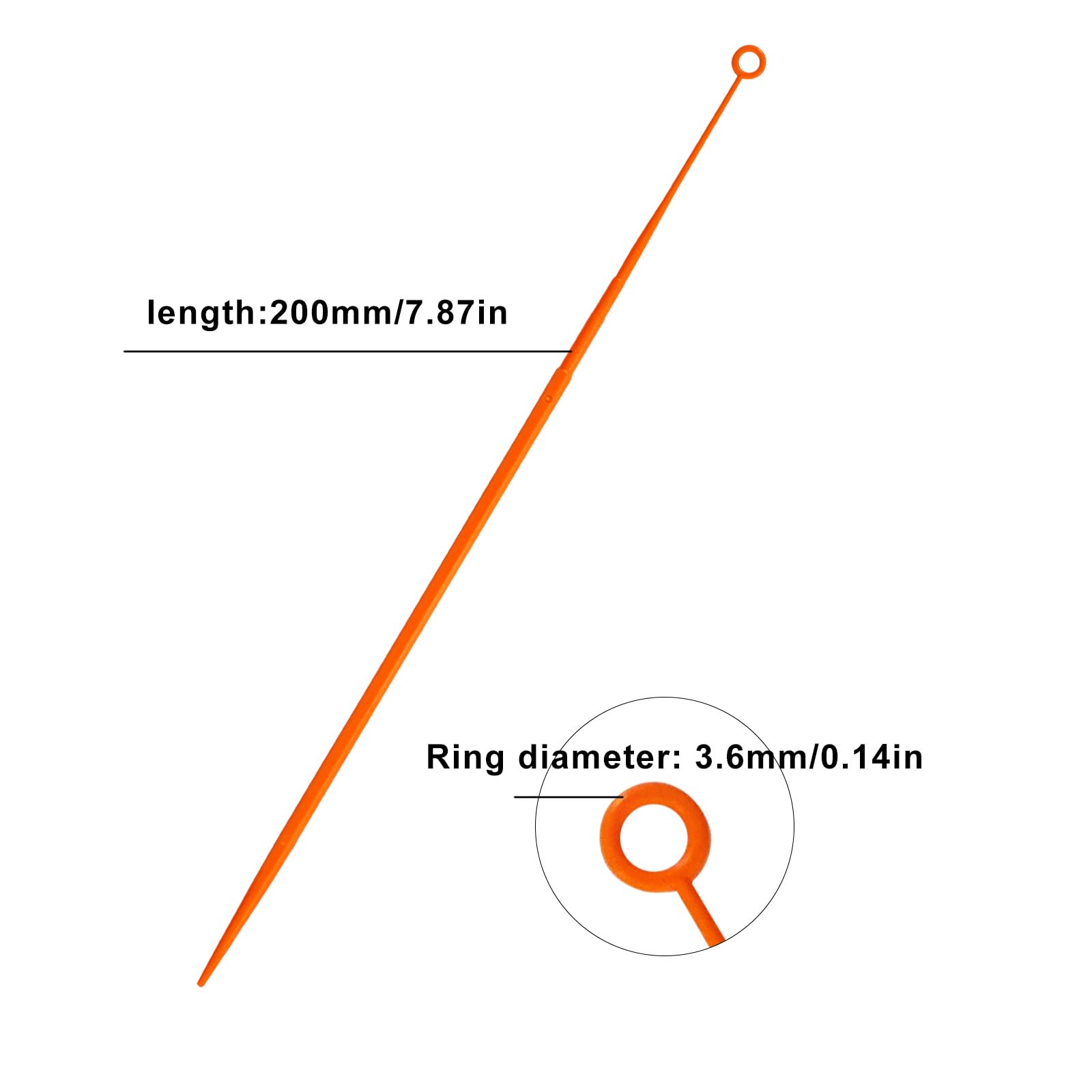 Biologix 25Pcs 10ul Disposable Inoculating Loop, Gamma Sterile Plastic Sampling Rod, Orange Polypropylene Inoculation Tool for Cell Biology and Scientific Lab Supplies, Aseptic Reusable Package