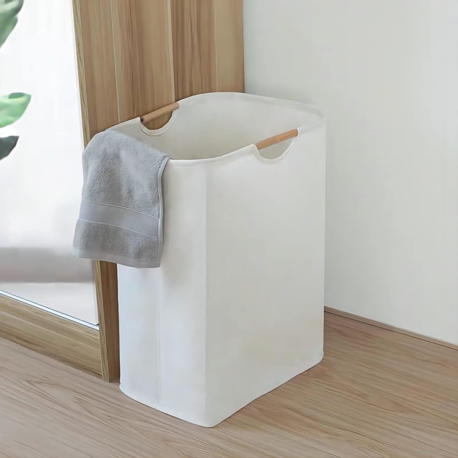 YHZHEN 72L Laundry Basket, Collapsible Laundry Hamper with Handle, Large Laundry Basket Hamper for Clothes, Travel,Towels&Toys in the Family and Dorm, White