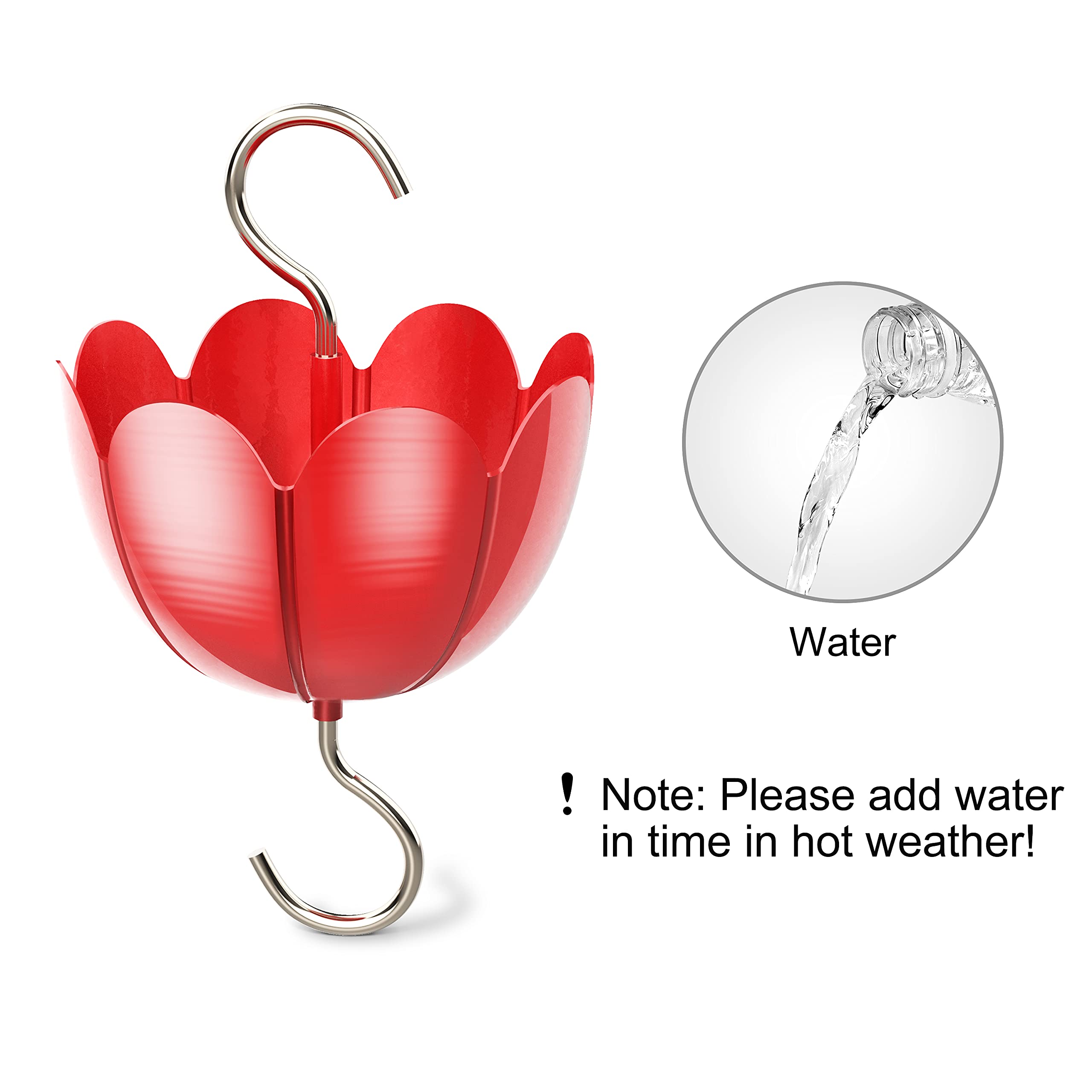 Ant Moat for Hummingbird Feeders, Ant Guard for Hummingbird & Oriole Feeders, Insect Guard with Large Capacity, Metal Hummingbird Feeder Ant Guard, 4 OZ x 2 Pack