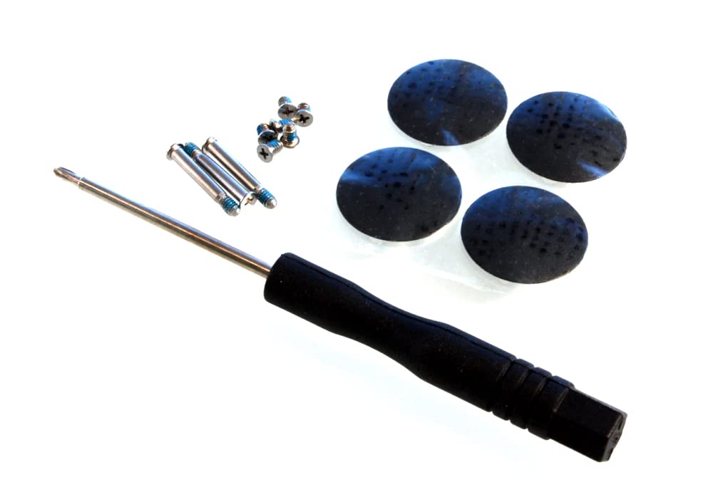 Power4Laptops Replacement Rubber Feet (4 Feet) and Bottom Screws (10 Screws) and Screwdriver Compatible with Apple MacBook Pro A1286 (EMC 2556*)
