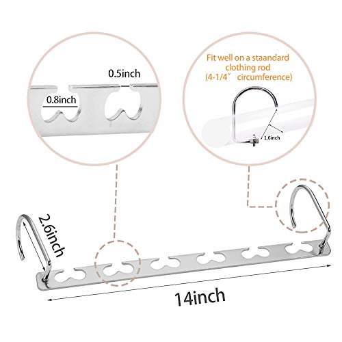 XFKITCHEN Metal Magic Hangers Space Saving Clothes Hangers Closet Space Saver Clothing Hanger Oragnizer for Wardrobe Space,Wrinkle-Free Clothes(Pack of 4)