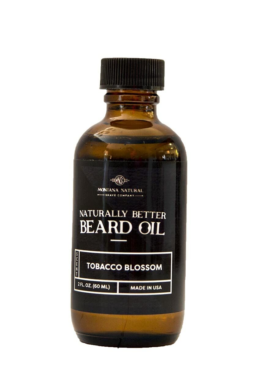 MNSC Tobacco Blossom Naturally Better Beard Oil & Conditioner - Softens, Smooths, & Strengthens Beard Growth, Hypoallergenic, All-Natural, Plant-Derived, Made in USA