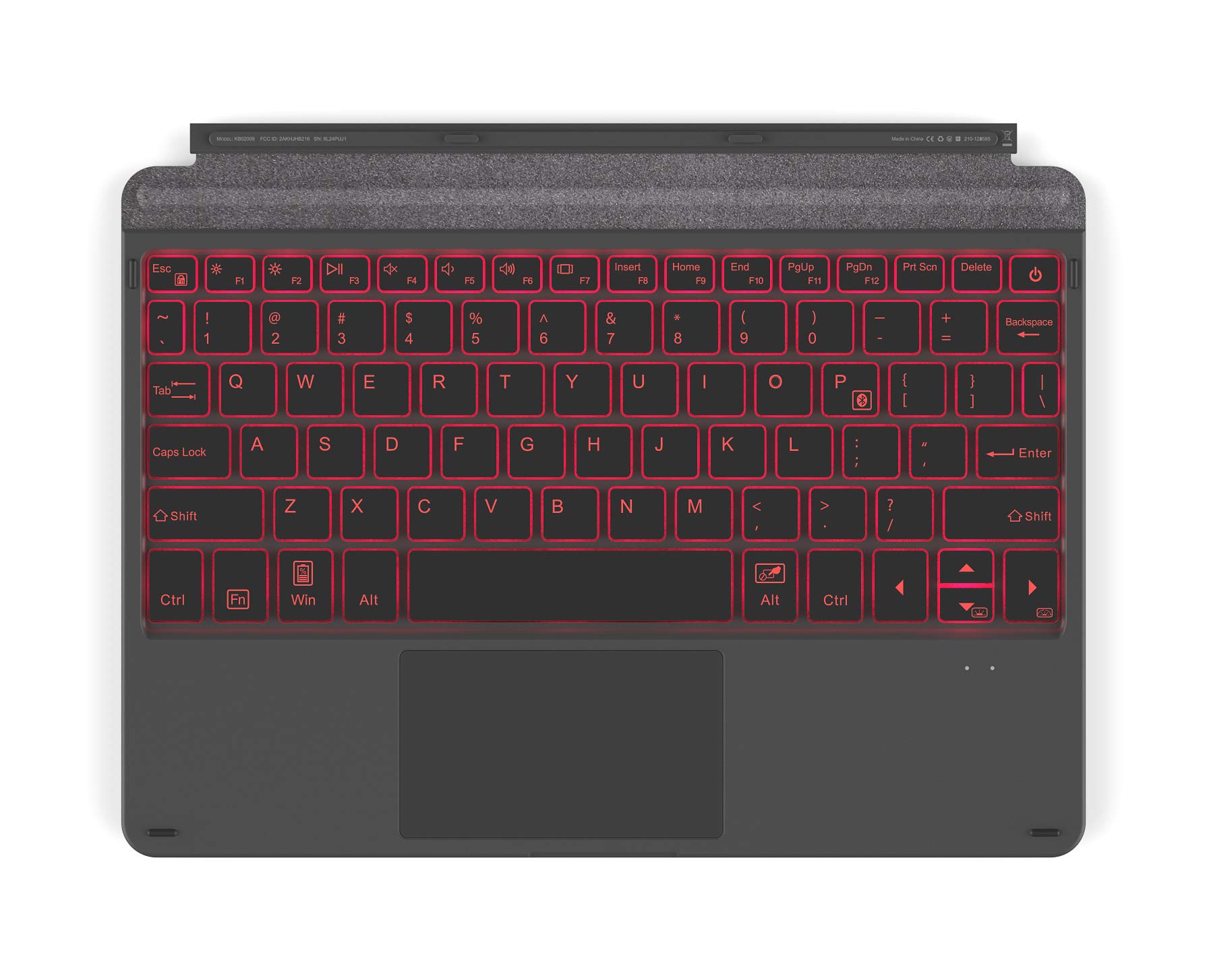 Inateck Surface Go Keyboard, Bluetooth 5.1, 7-Color Backlight, Compatible with Surface Go 4(2023), Surface Go 3(2021), Go 2 (2020), Surface Go 1(2018), KB02009 Black