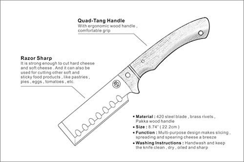Prince of Scots Cheese Knife | Large Handle | Premium Steel, Bar Tool, Gourmet Knife