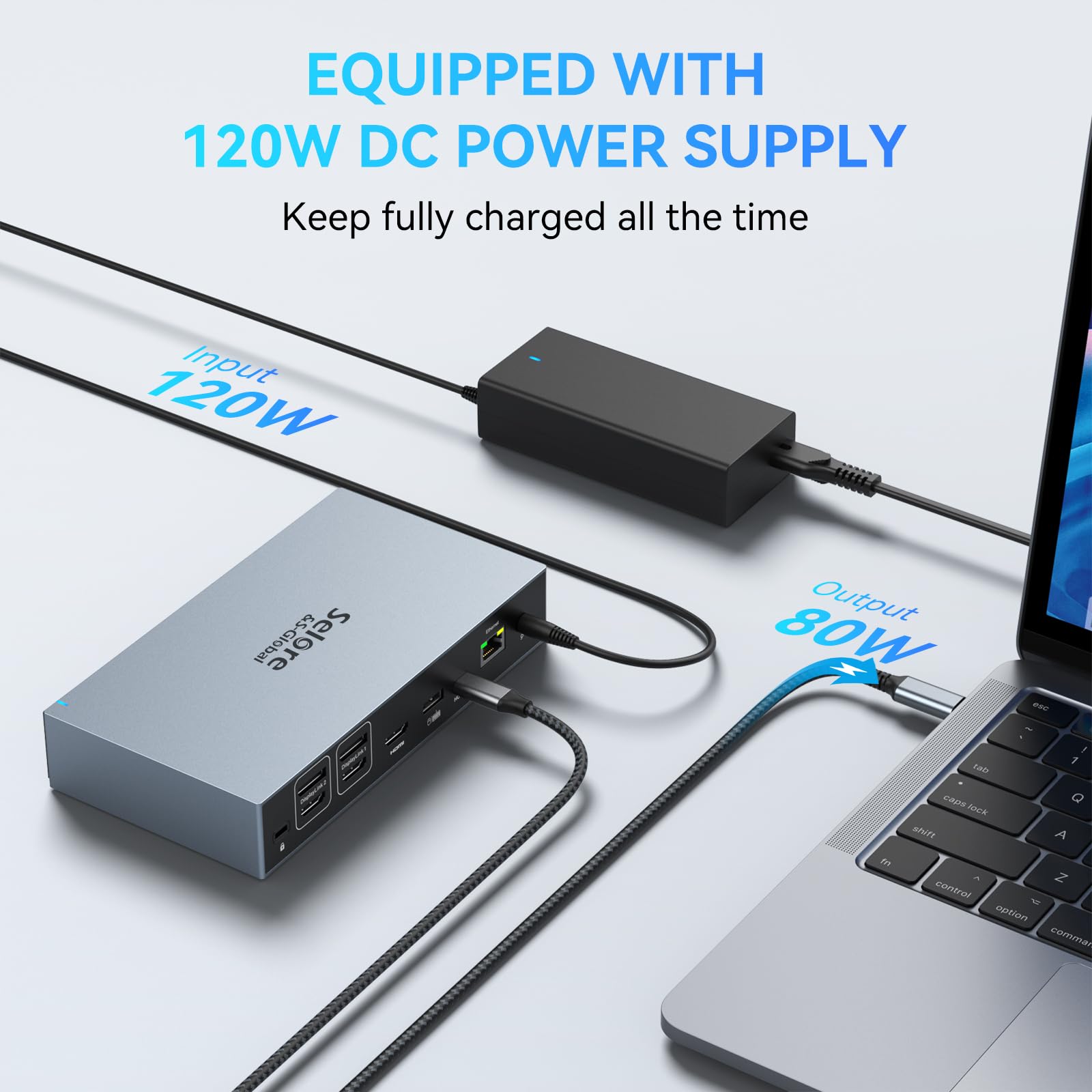 Displaylink Docking Station 3 Monitors Dual Triple Display USB C Dock with 3 HDMI, 2 DP, DC Power, USB A&C for MacBook M1 M2 M3/Dell/HP/Lenovo