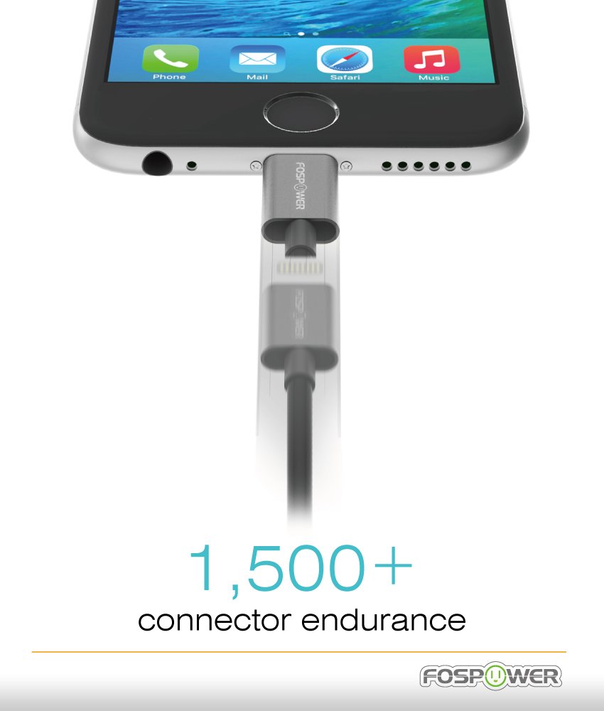 FosPower [2 Pack - 3FT] Apple MFi Certified 8-pin Lightning to USB Cable [Nylon Braided|Full Speed Charging] Durable Built for iPhone XR, XS, XS MAX, X (Ten/10), iPad Pro Air 2 mini 3 (Gray)