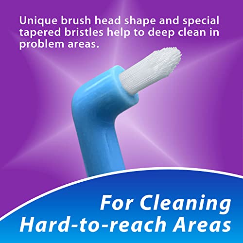BrightWorks End Tuft Brush, Cleans Difficult Areas Such as Around Crowns, Bridges, implants and Wider Gaps Between Teeth (Pack of 3)