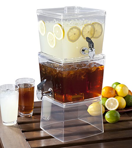 CreativeWare 2 Units 1.5 gallon Stacking Beverage Dispenser, Clear