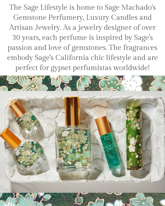 Sage Organic Perfume Oil Extract Roll-On by Sage- 1/4 oz, Vegan & Cruelty-Free, Fresh Scent, Cucumber, White Sage, Sweet Pea