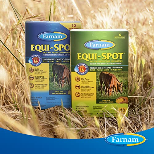 Farnam Equi-Spot, Horse Fly Control, Long-lasting Protection, 6 Applications, 12-Week Supply for One Horse