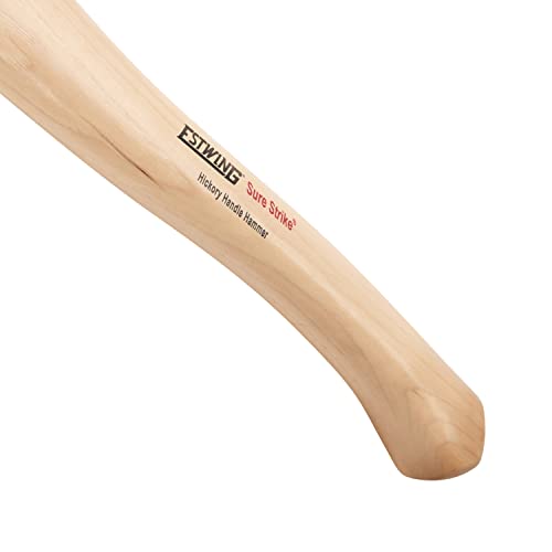 ESTWING Sure Strike California Framing Hammer - 25 oz Straight Rip Claw with Milled Face & Hickory Wood Handle - MRW25LM