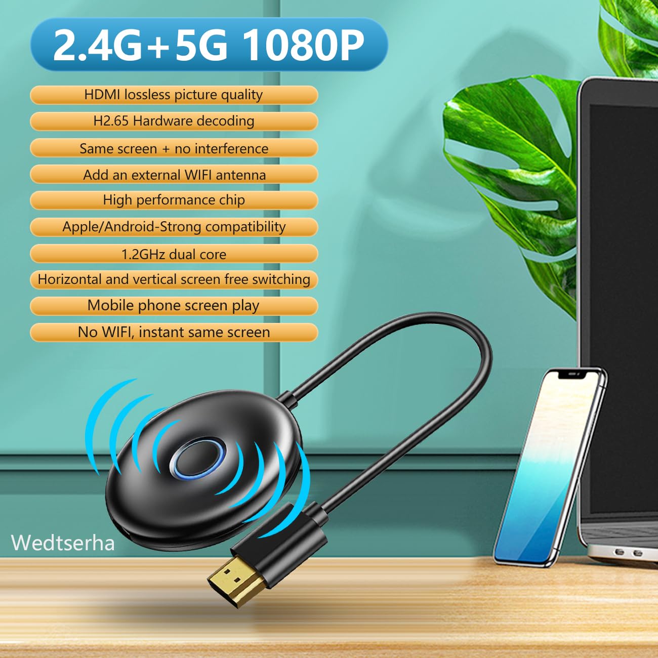 4K dual WiFi 5G external antenna microsoft wireless display adapter,Music, Photos,Audio from Mobile Phone to TV/Laptop/PC,Compatible Miracast,Mobile screen,screen mirroringn,wireless display Receiver