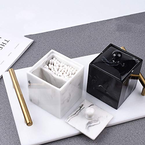TOPBATHY Cotton Ball Swab Holder Organizer Qtip Dispenser Holder Bathroom Vanity Organizer Apothecary Jars for Home Storage (White)