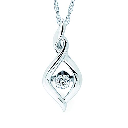 Brilliance in Motion .925 Sterling Silver Infinity Genuine Diamond Pendant with 18" Rope Chain (H-I Color, I1-I2 Clarity) - Choice of 14K Gold or White Rhodium Plating